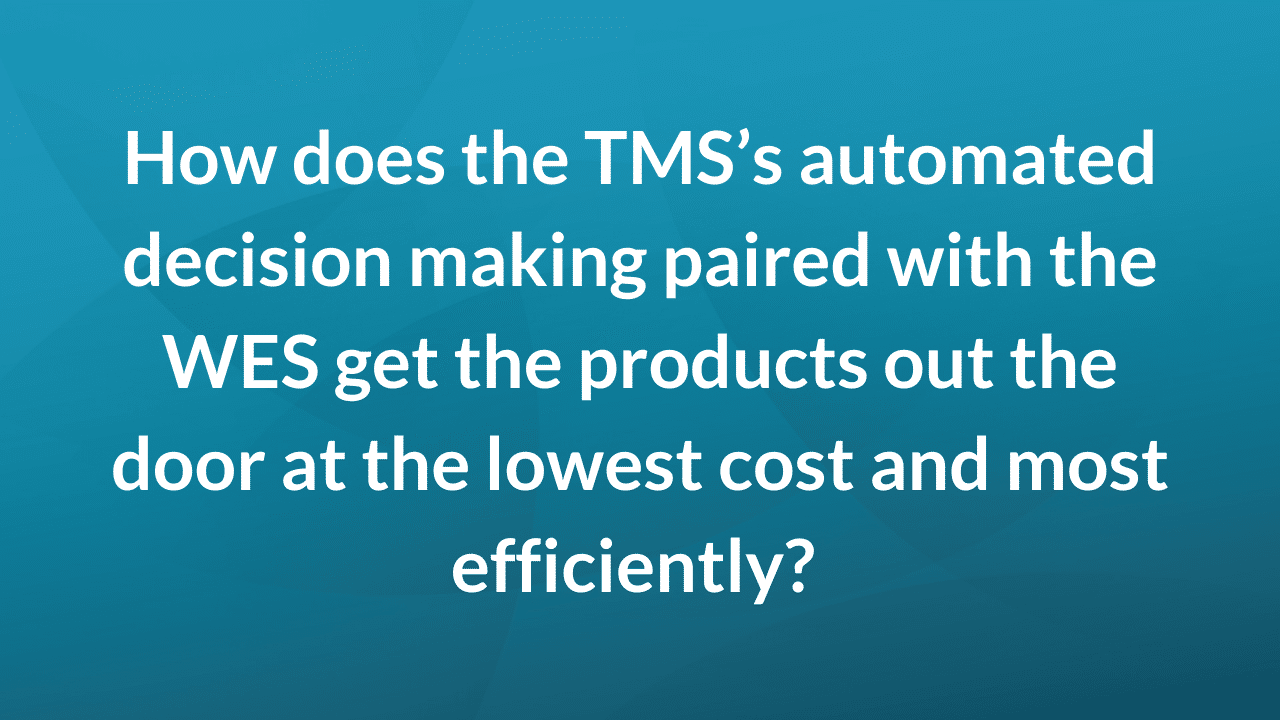 How does the TMS paired with the WES get the products out the door ...
